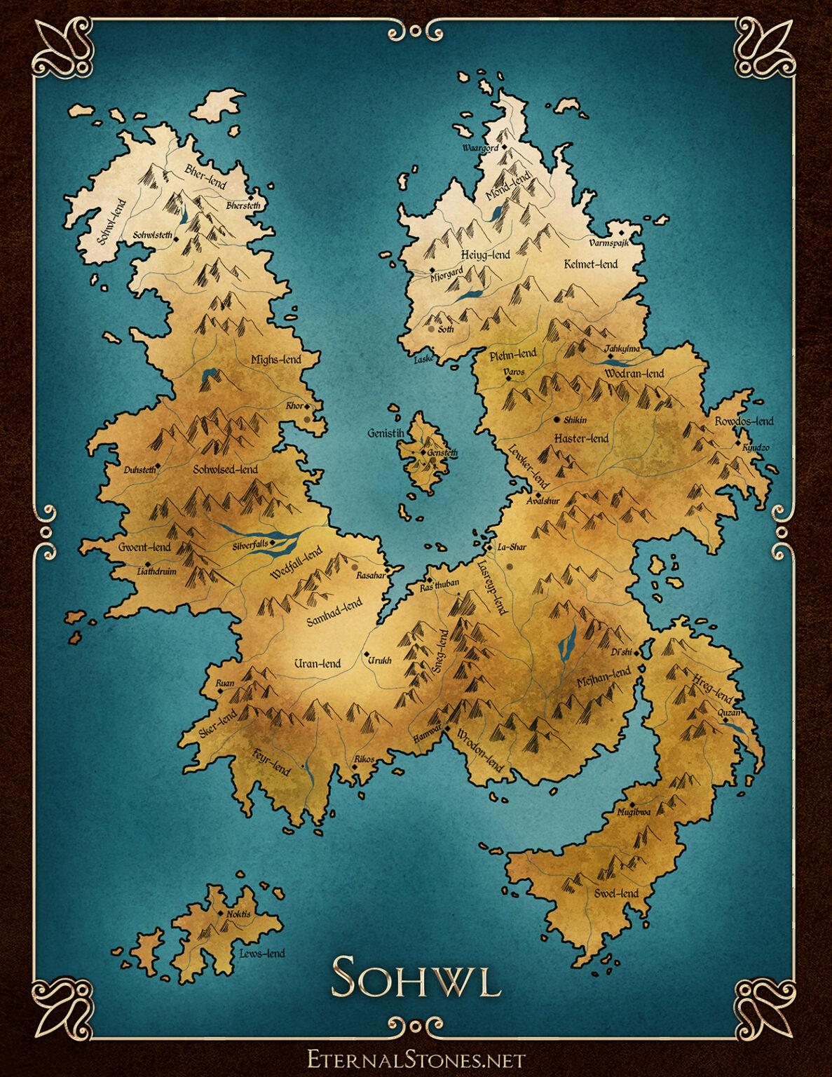 Map of Sohwl – The Eternal Stones